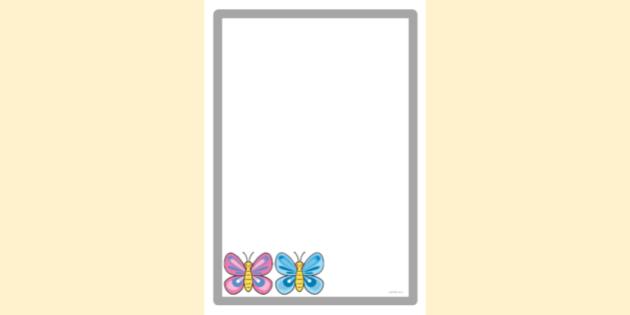 FREE! - Simple Blank Butterflies Border | Page Borders | Twinkl