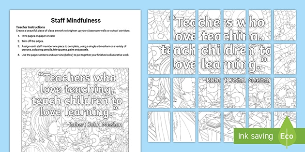 Staff Mindfulness Collaborative Colouring Activity Pack