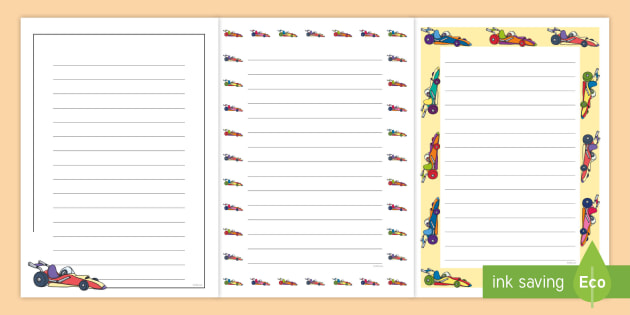 Racing Car Page Borders (teacher made)