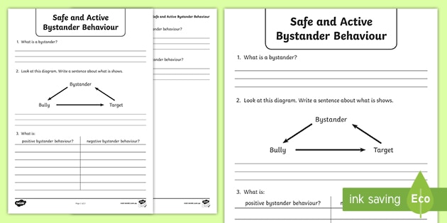 Safe and Active Bystander Behaviour Worksheet