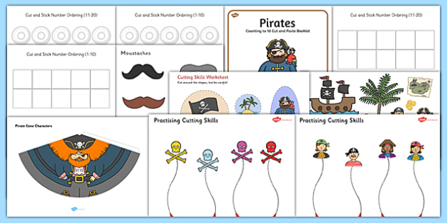 Pirate Themed Scissor Skills Pack (teacher made)