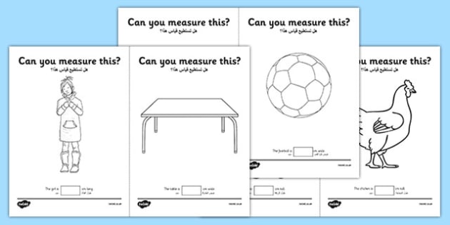 Measuring in cm Worksheet / Worksheets Arabic Translation