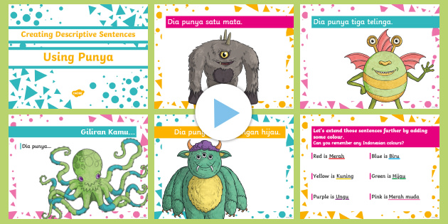 Describing Monsters Using Punya Powerpoint Indonesian