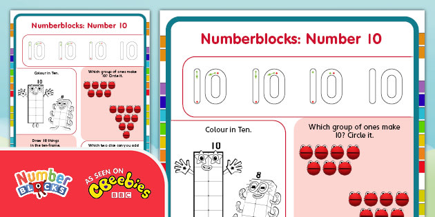 👉 Numberblocks: Number 10 I Am Ten Activity Sheet