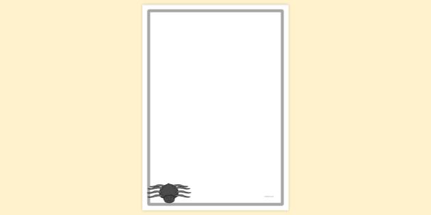 FREE! - Simple Blank Spider Lying Down Page Border | Twinkl