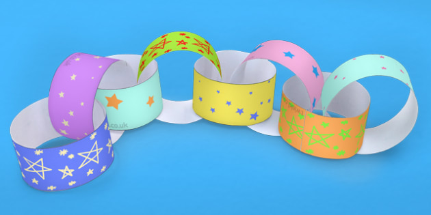 Multicoloured Stars Paper Chain (teacher made)