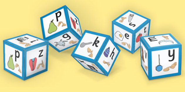 Phase 1 Alphabet Sound Dice with Images and Sign Language