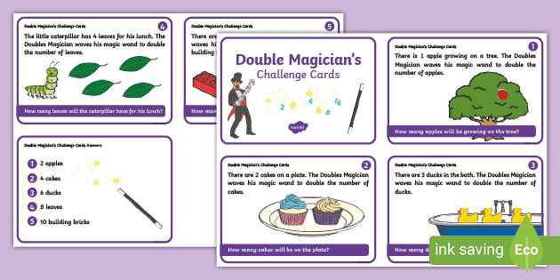 Doubles Magician's Challenge Cards (teacher made)
