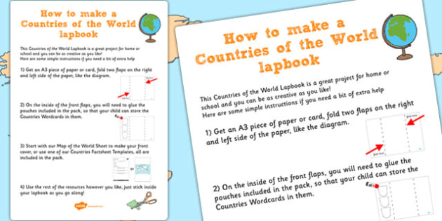 FREE! - Countries of the World Lapbook Instructions - lapbooks instruction