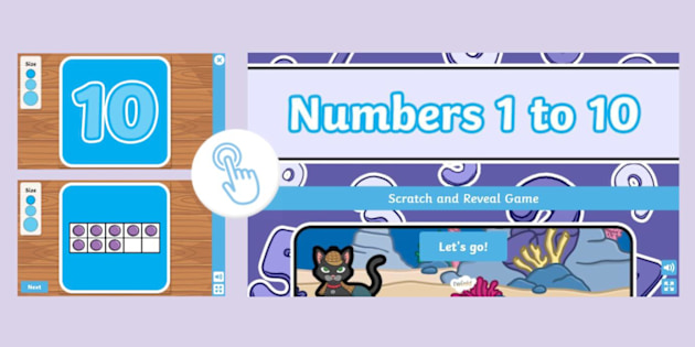 Numbers 1 to 10 EYFS Scratch and Reveal Maths Game - Twinkl