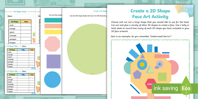 The Great Shape Race - Create a 2D Shape Face Art Activity