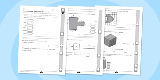 Year 5 Maths Assessment: Measurement Term 2