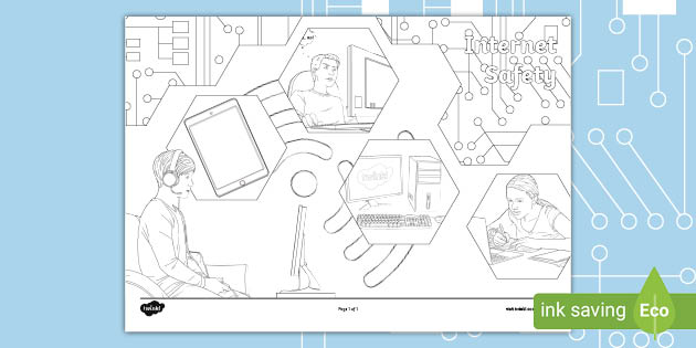 PSNI Internet Safety Colouring Page KS2 (teacher made)