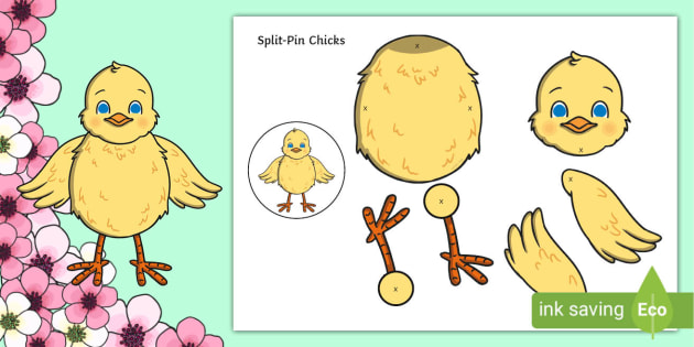 Split Pin Chick Activity - Twinkl - EYFS Spring - Crafts