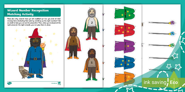 👉 Wizard Number Recognition Matching Activity