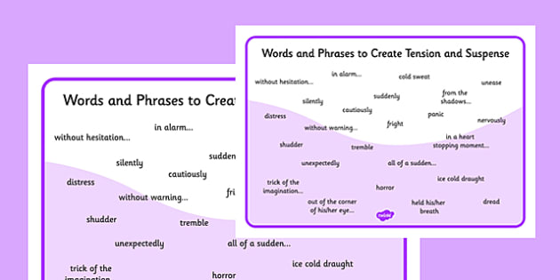 Words and Phrases to Create Tension, Suspense and Mystery Word Mat ...