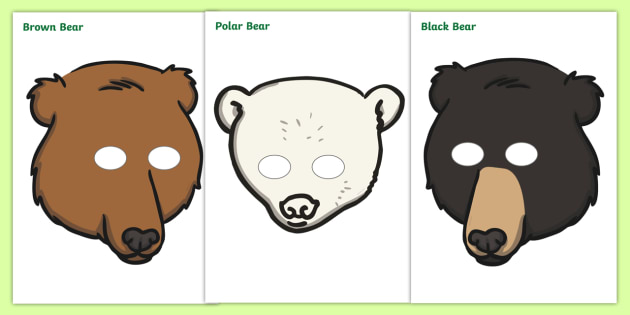 Bear Role Play Masks - Bear, bears, mask, role play, animal, polar bear