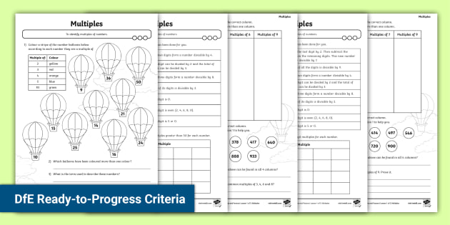 👉 Multiples and Common Multiples Maths Activity Sheets