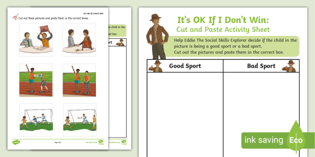 It's OK If I Don't Win: Cut and Paste Activity Sheet