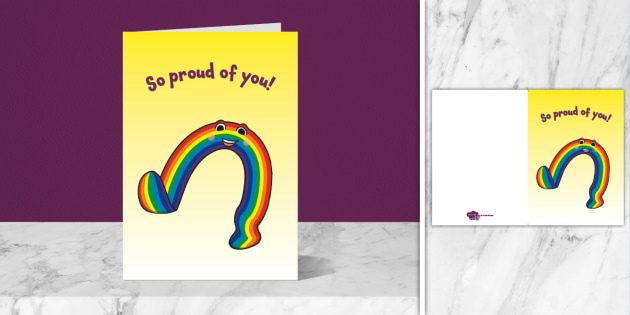 So Proud of You Rainbow Card | Twinkl Party (teacher made)