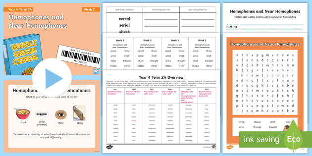 Year 4 Term 2A Week 2 Spelling Pack (teacher made)