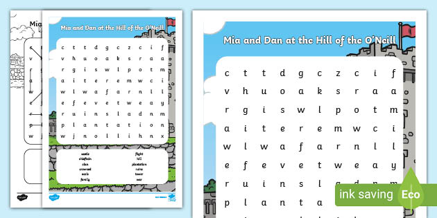 Mia and Dan at the Hill of The O'Neill Word Search