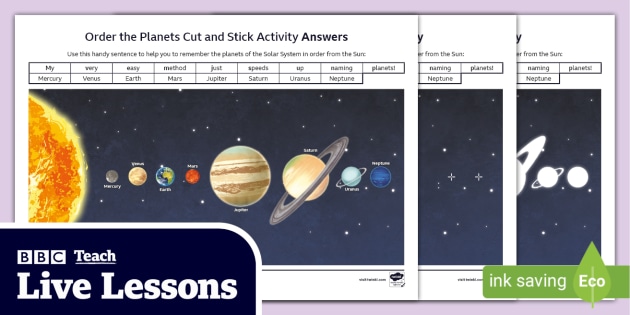 FREE! - BBC Teach Live Lesson - Space Cut and Stick Activity Age 7-9