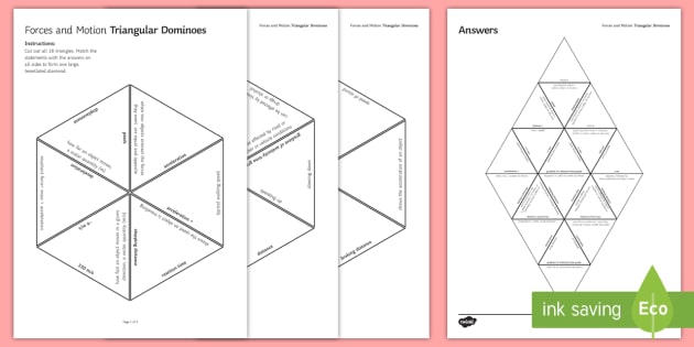 Forces and Motion Tarsia Dominoes (teacher made)