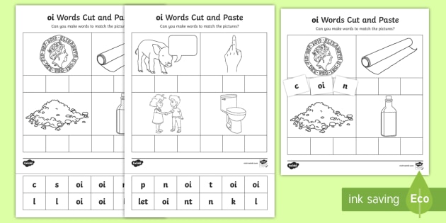 * NEW * 'oi' Cut and Stick Worksheet