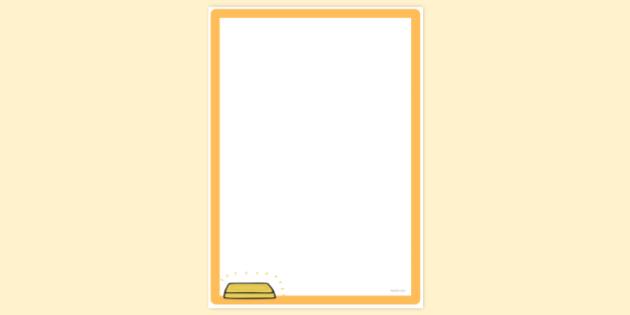 FREE! - Simple Blank Gold Bar Page Border | Page Borders | Twinkl
