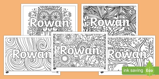 Rowan Mindfulness Name Colouring Activity