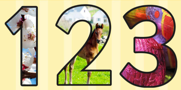 FREE! - Spring Themed A4 Photo Display Numbers