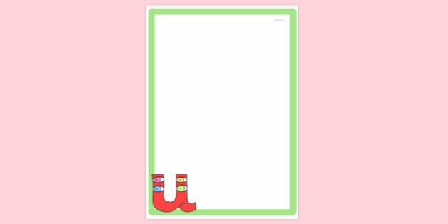 FREE! - Letter 'u' Page Border | Page Borders | Twinkl Resources