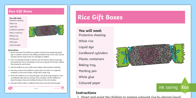 Rice Gift Box Activity | Primary Resources (teacher made)