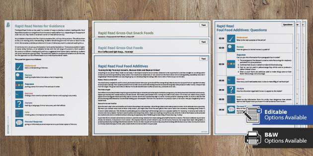 Gross Out Rapid Reading Comprehension | KS3 English