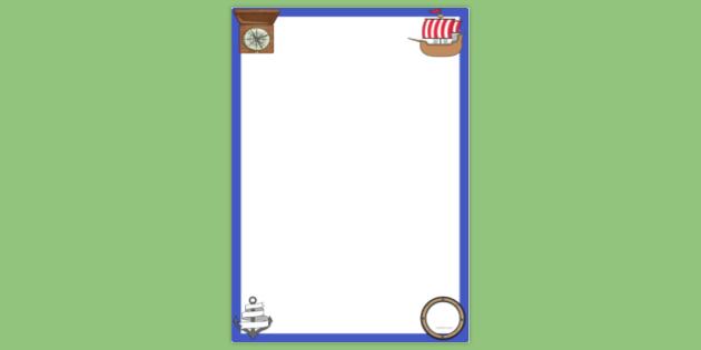 FREE! - Simple Blank Nautical Page Border | Page Borders | Twinkl