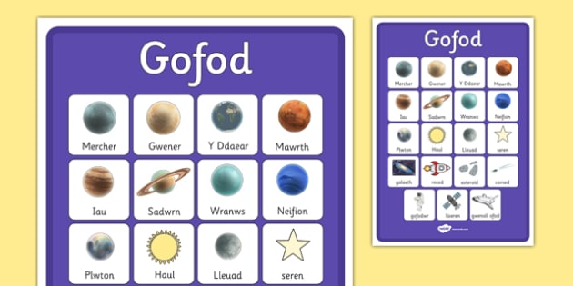 Space Vocabulary Poster Welsh Translation (teacher made)