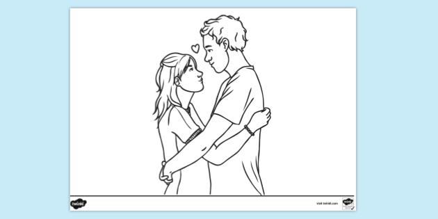 In Love Colouring Page