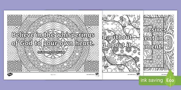 Mary MacKillop Quotes | Mindfulness Colouring | Primary