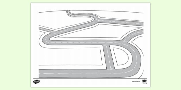FREE! - Empty Road Layout Colouring Sheet | Colouring Sheets