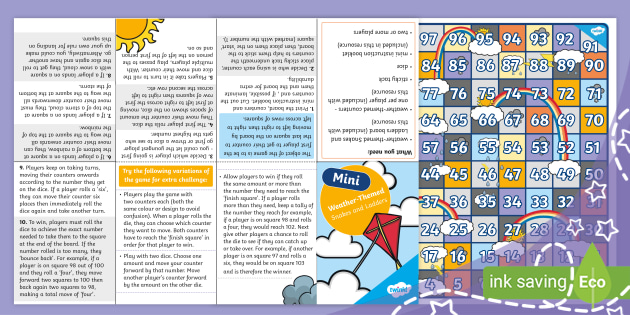 Mini Weather-Themed Snakes and Ladders