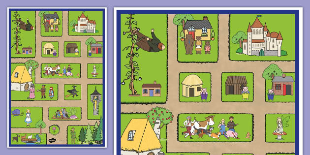 Traditional Fairy Tales Map Poster (teacher made)