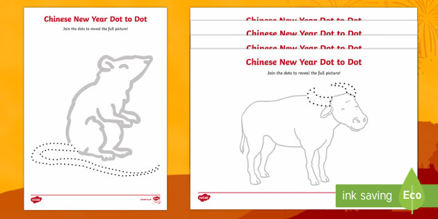 Chinese New Year Animals Dot to Dot Worksheet / Worksheets