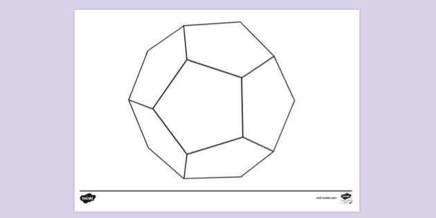 FREE! - Dodecahedron Colouring Sheet Colouring | Colouring Sheets