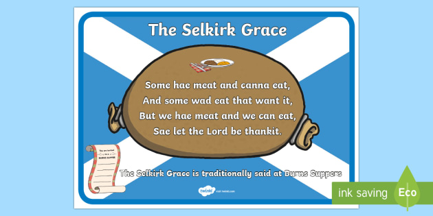 The Selkirk Grace A4 Display Poster (teacher made)