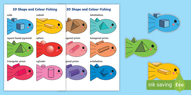 3D Shape and Colour Fishing Activity