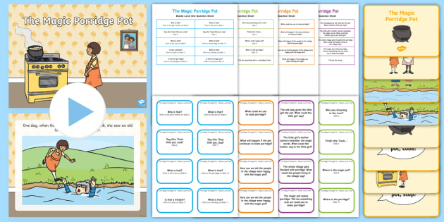 The Magic Porridge Pot with Blanks Level Question Cards