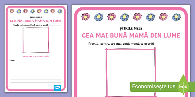 Cea mai bună mamă din lume! - Pagină de ziar