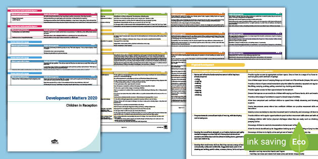 EYFS Development Matters 2020: Reception (New EYFS 2021)