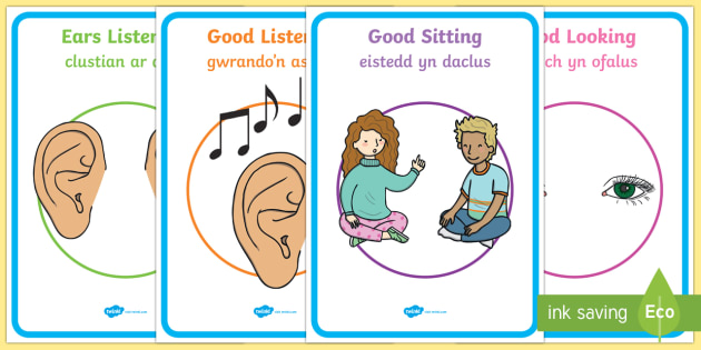 Good Listening Display Posters English/Welsh - Good Listening Display ...